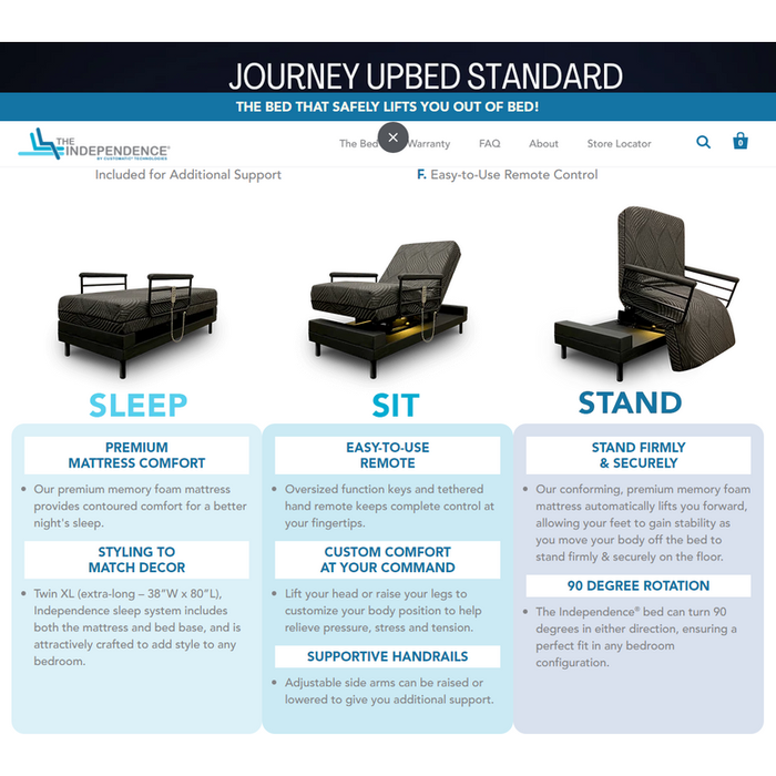 Journey UPbed Independence Adjustable Bed — Mediriser